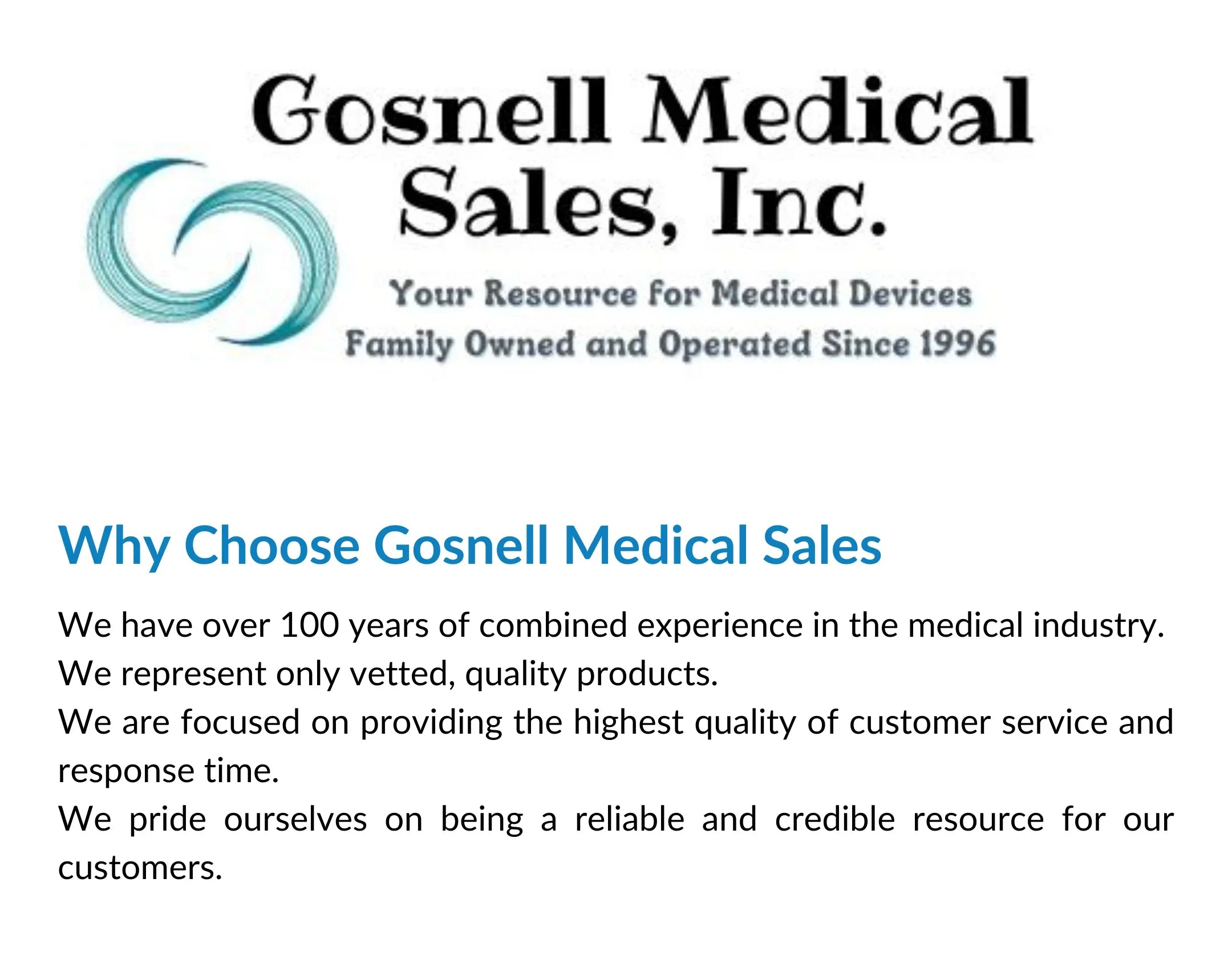 Gosnell Medical Sales | Leading Provider of Medical Equipment Nationwi